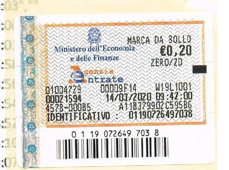 01190726497038 – MARCA DA BOLLO